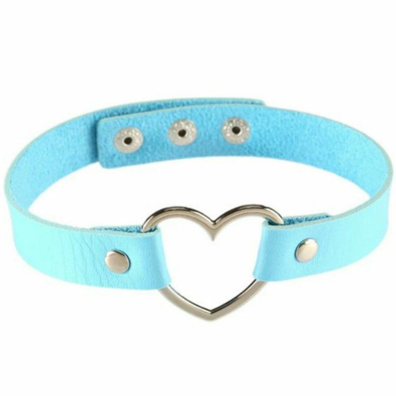 Vegan Leather Heart Collar Choker Necklace Cute Y2K 90s | Kawaii Babe