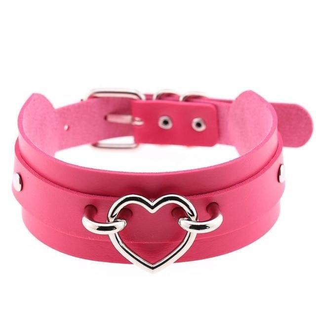Vegan Leather Heart Collar Choker Necklace | Kawaii Babe
